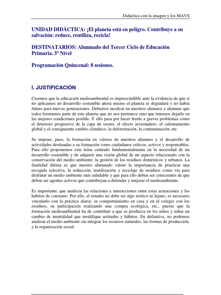 Unidad Didactica | PDF | Reciclaje | Residuos