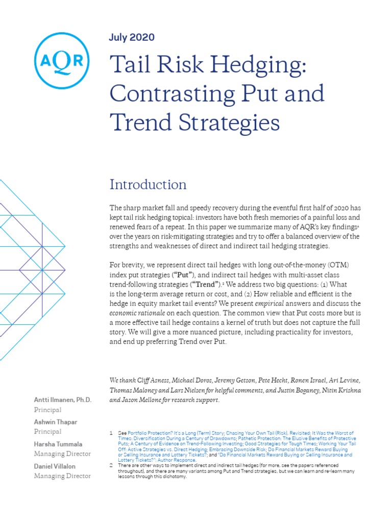 AQR Tail Risk Hedging Contrasting Put and Trend Strategies PDF | PDF ...