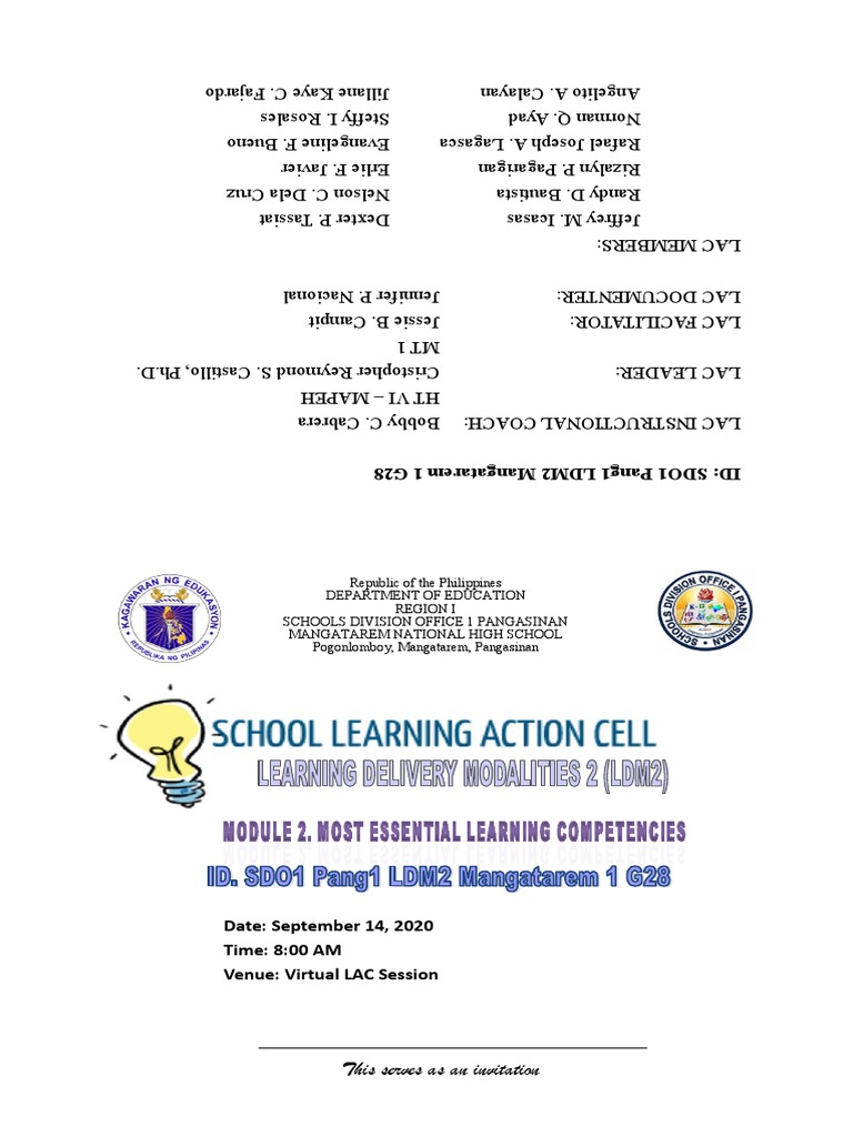 LAC Session Module 2 Program | PDF | Learning