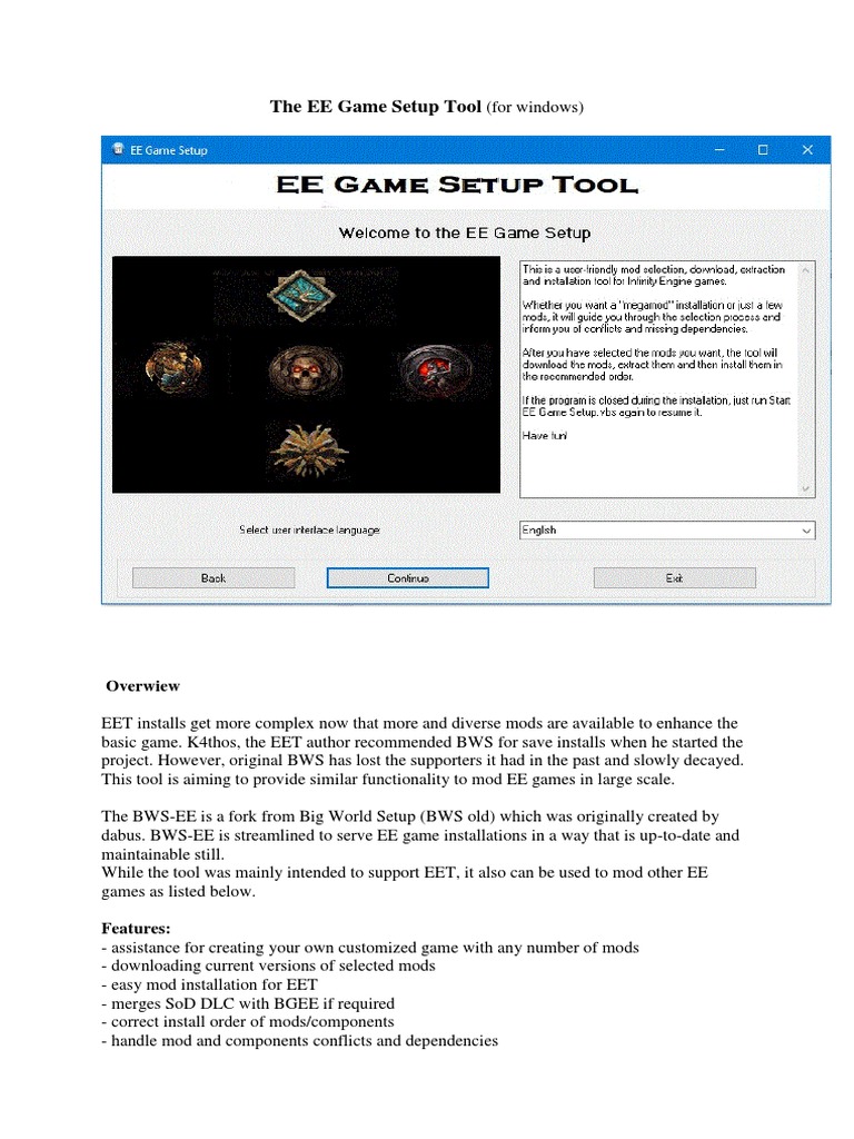 EE Game Mod Setup Tool Overview | PDF