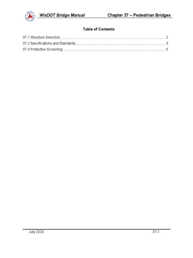Wisdot Bridge Manual: Chapter 37 - Pedestrian Bridges | PDF | Bridge ...