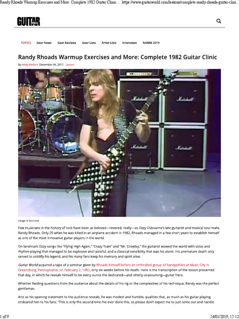Rhoads 1982 Guitar Clinic Exercises | PDF
