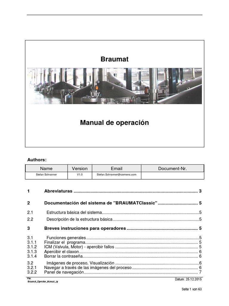 Braumat Operator Manual SP PDF | PDF | Ventana (informática) | Archivo de computadora