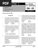 Percentages-CAT-Previous Year Questions | PDF