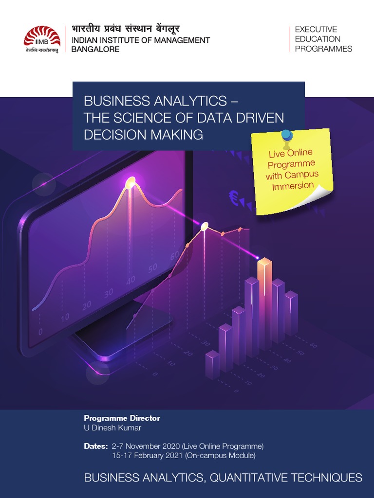 Business Analytics - Science of Data Driven Decision Making (Live ...