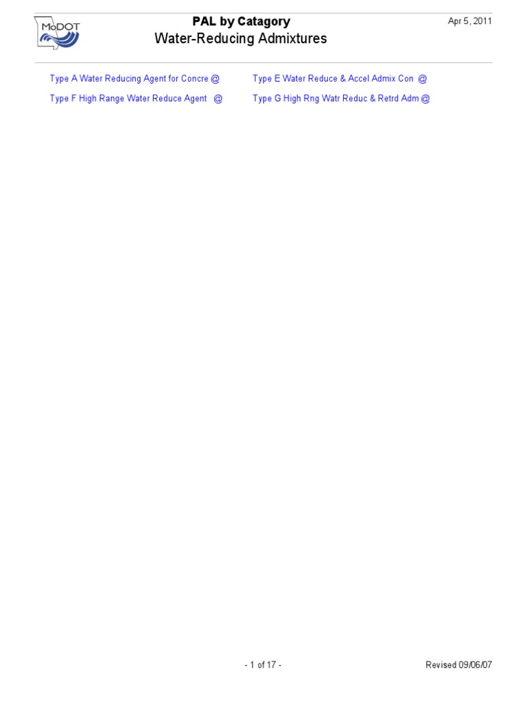 Water Reducing Admixtures | PDF | Concrete | Business