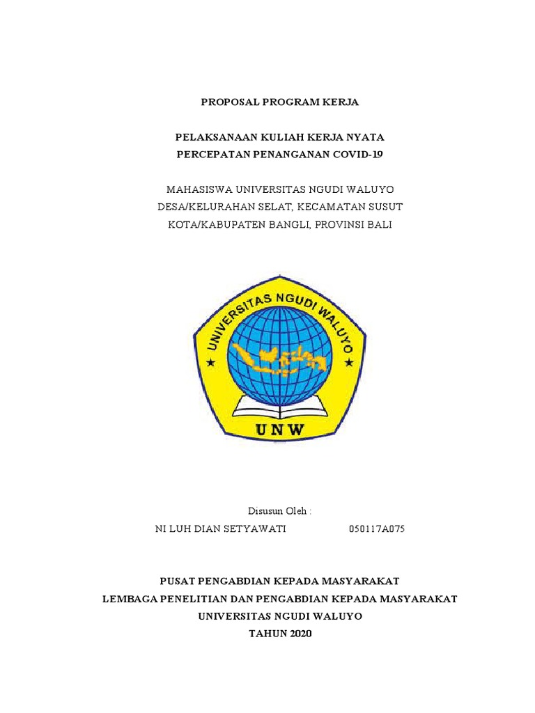 Proposal Pengajuan KKN 2020 | PDF