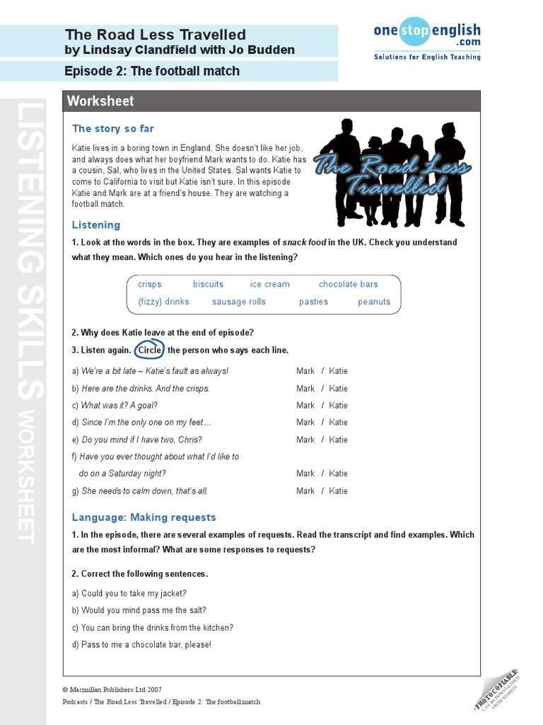 Worksheet: The Road Less Travelled | PDF | Beverages