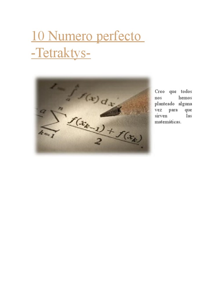 10 Numero Perfecto | PDF | Pitágoras | Números