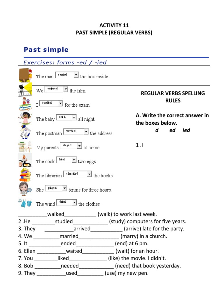 Activity 11 Past Simple (Regular Verbs) | PDF
