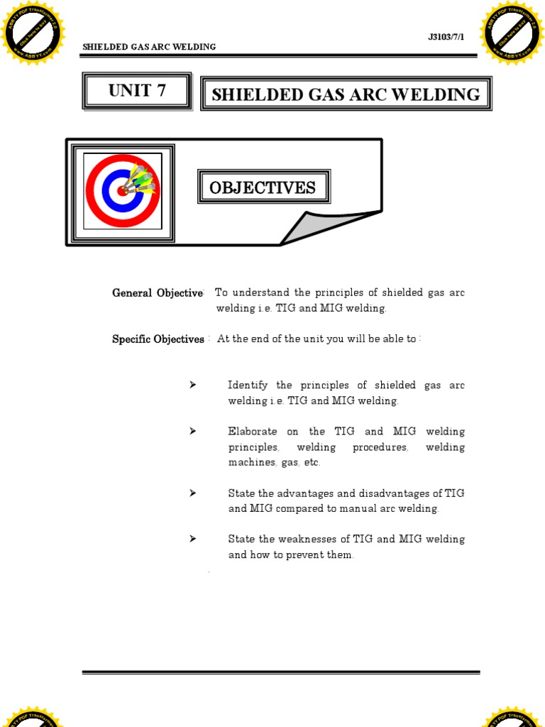 Unit7 Shielded Gas Arc Welding | PDF | Welding | Construction