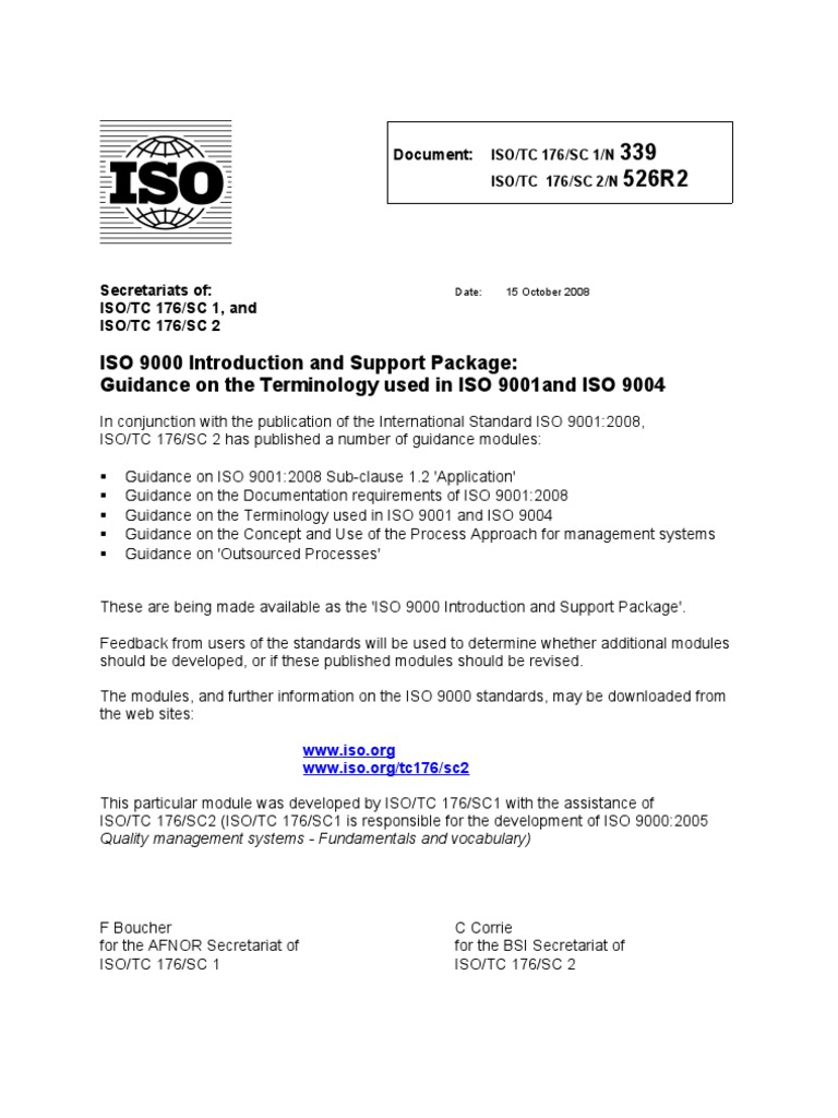ISO 9001 2008 Guia Terminology | PDF | International Organization For ...