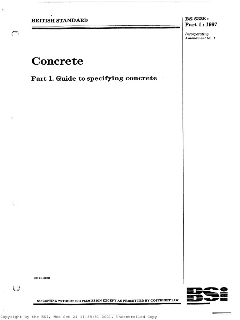BS 5328 - 1 - 1997 | PDF | Construction Aggregate | Concrete