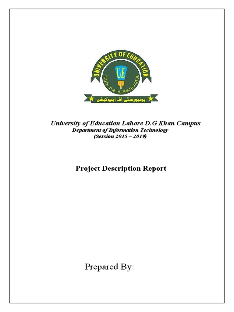 Project Description Report for the Development of a Computerized ...