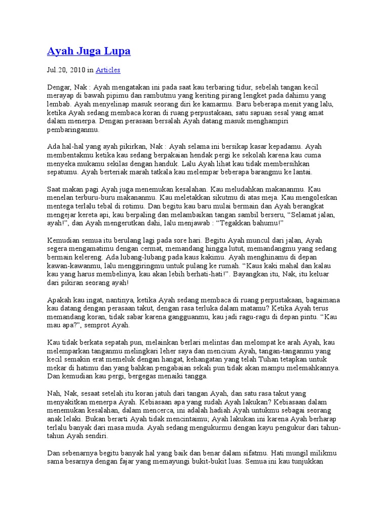 Ayah Juga Lupa | PDF