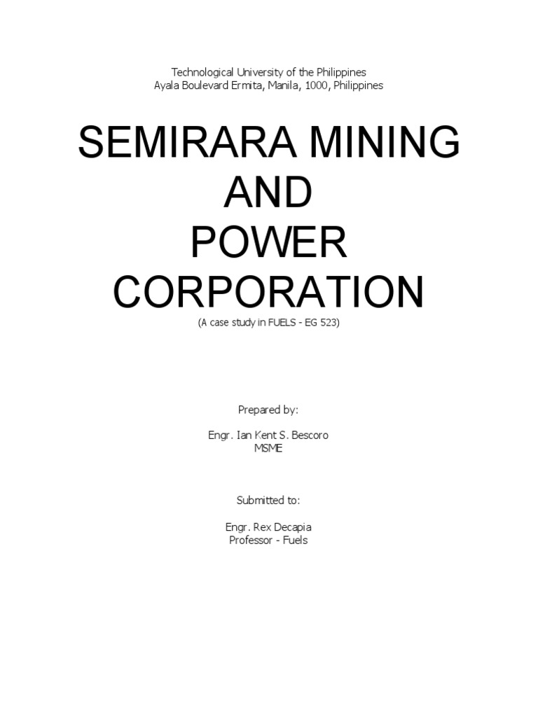 Semirara Mining and Power Corporation-Script | PDF | Coal | Coal Mining