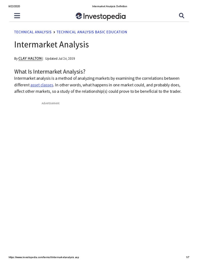 Intermarket Analysis Definition | PDF | Correlation And Dependence ...