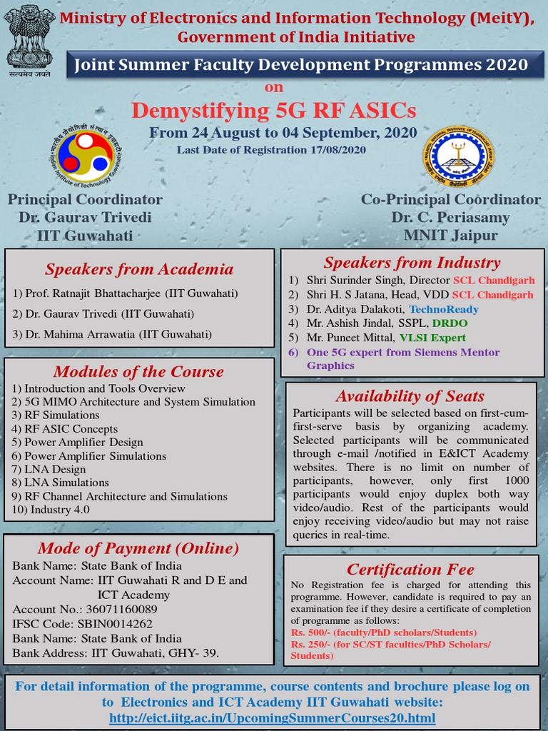 Demystifying 5G RF Asics: Joint Summer Faculty Development Programmes ...