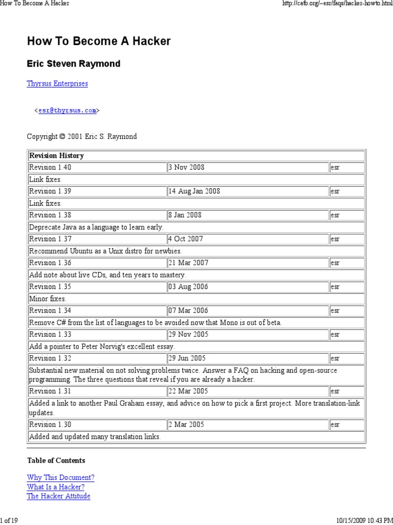 How To Become A Hacker | PDF | Hacker Culture | Security Hacker