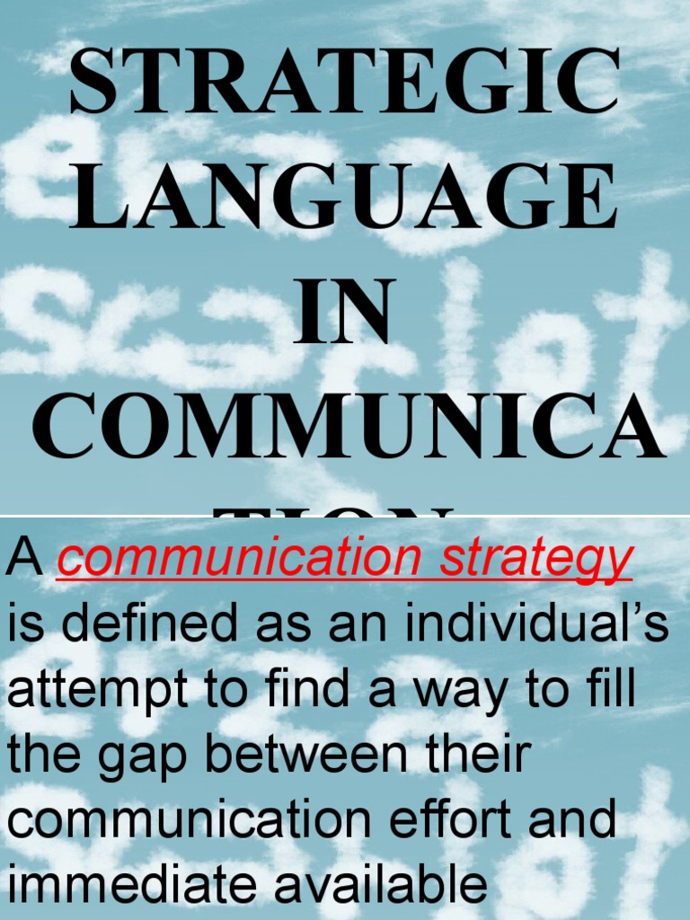 Strategic Language in Communication | PDF