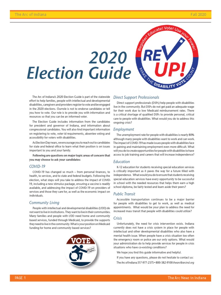 Indiana 2020 Election Guide for I/DD Voters | PDF | Absentee Ballot ...