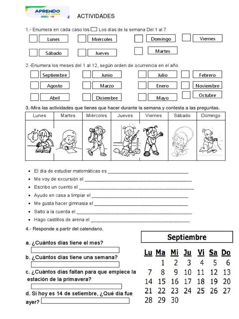 Ficha Calendario | PDF