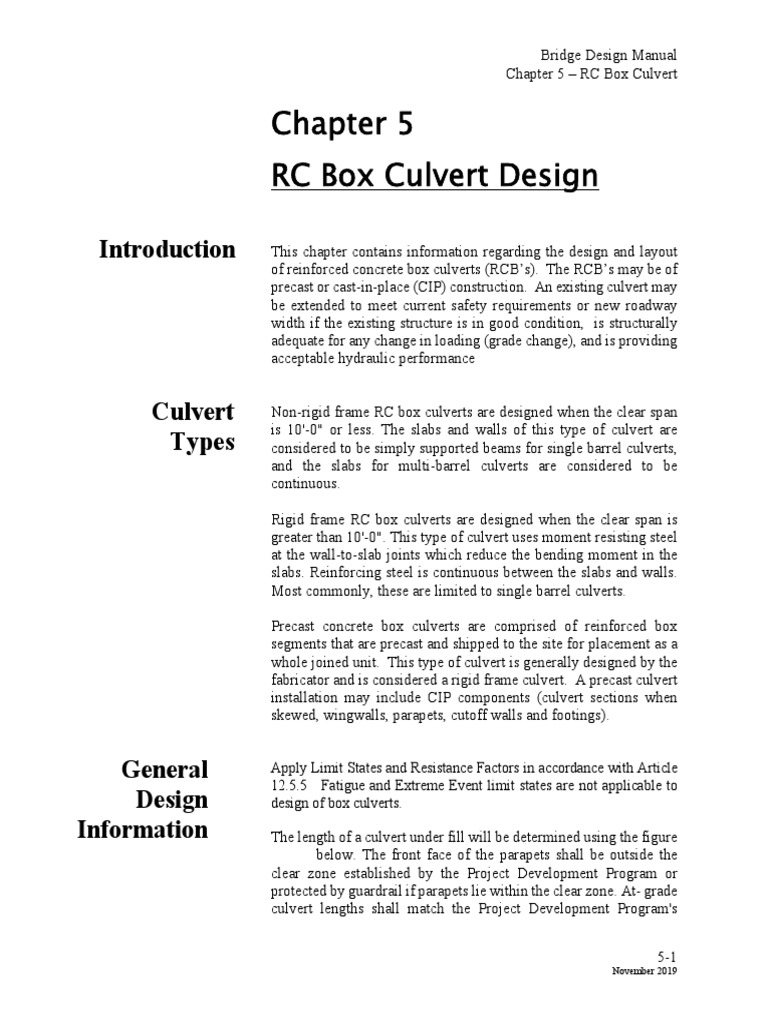 RC Box Culvert Design Guide | PDF | Precast Concrete | Bridge