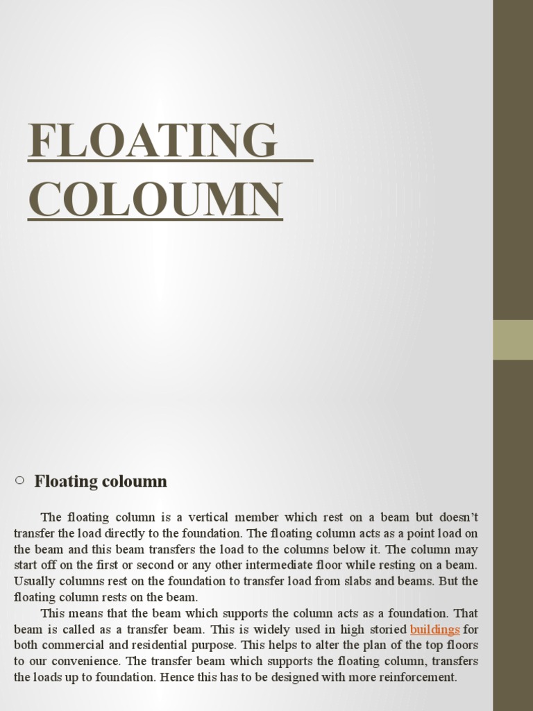 Floating Coloumn | PDF | Column | Beam (Structure)