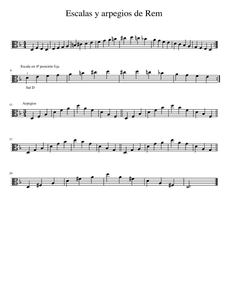 Escalas y Arpegios de Rem | PDF