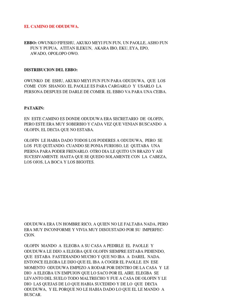 Ejiogbe Obara | Descargar gratis PDF | Santeria | Comportamiento ... Ejiogbe Obara | Descargar gratis PDF | Santeria | Comportamiento ...