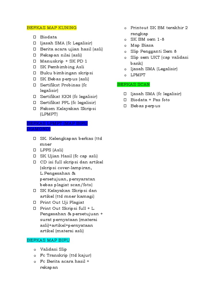 Berkas Map Kuning | PDF