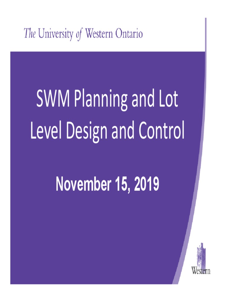 November 15 2019 SWM Planning and Lot Level Design and Control | PDF ...