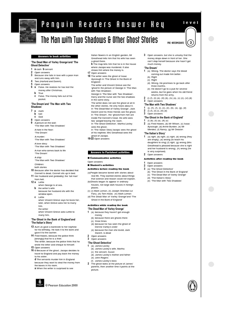 The Man With Two Shadows and Other Ghost Stories. Answer Key | PDF