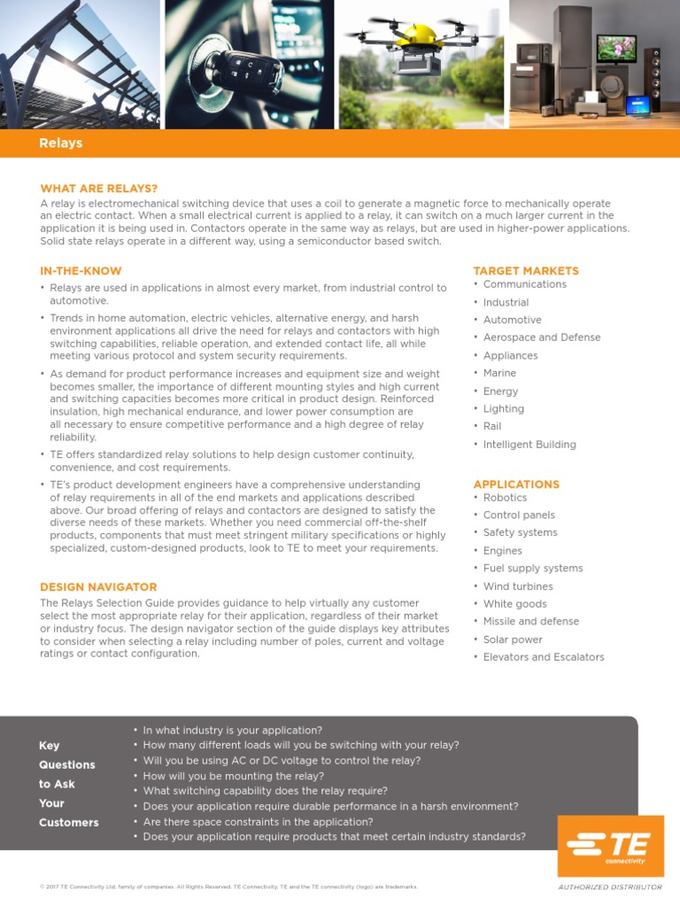 Relays Fact Sheet | PDF | Relay | Switch