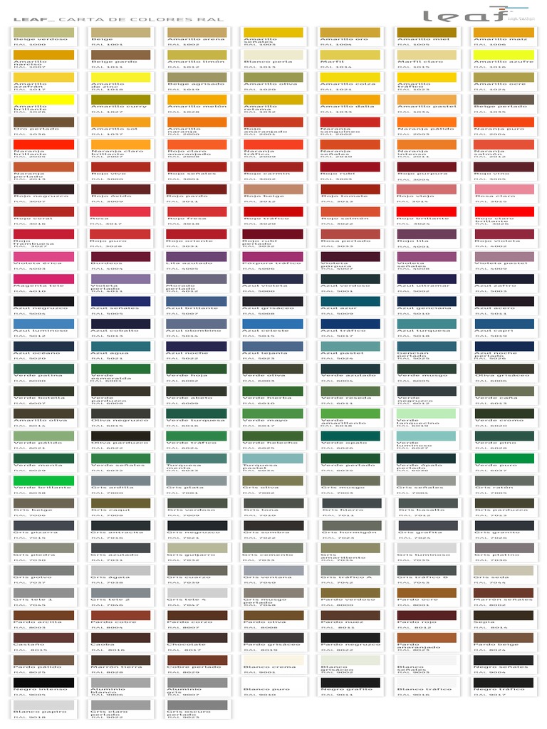 Leaf Carta RAL | PDF | marrón | Medios de arte