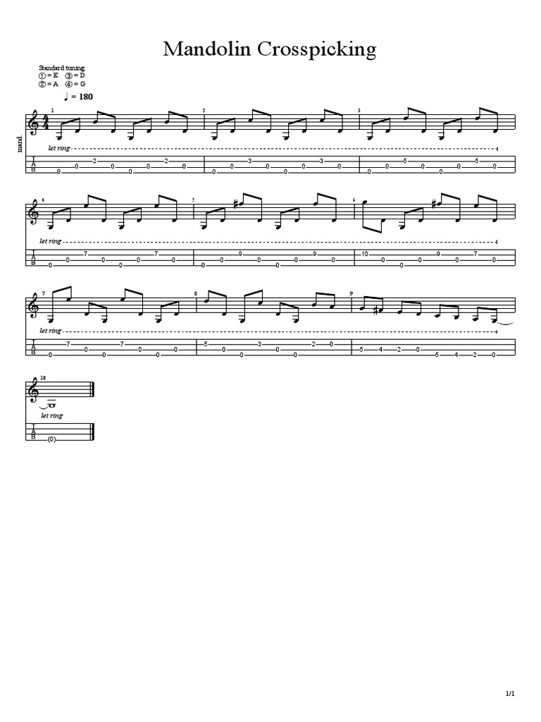 Mandolin Crosspicking | PDF | String Instruments | Necked Lutes