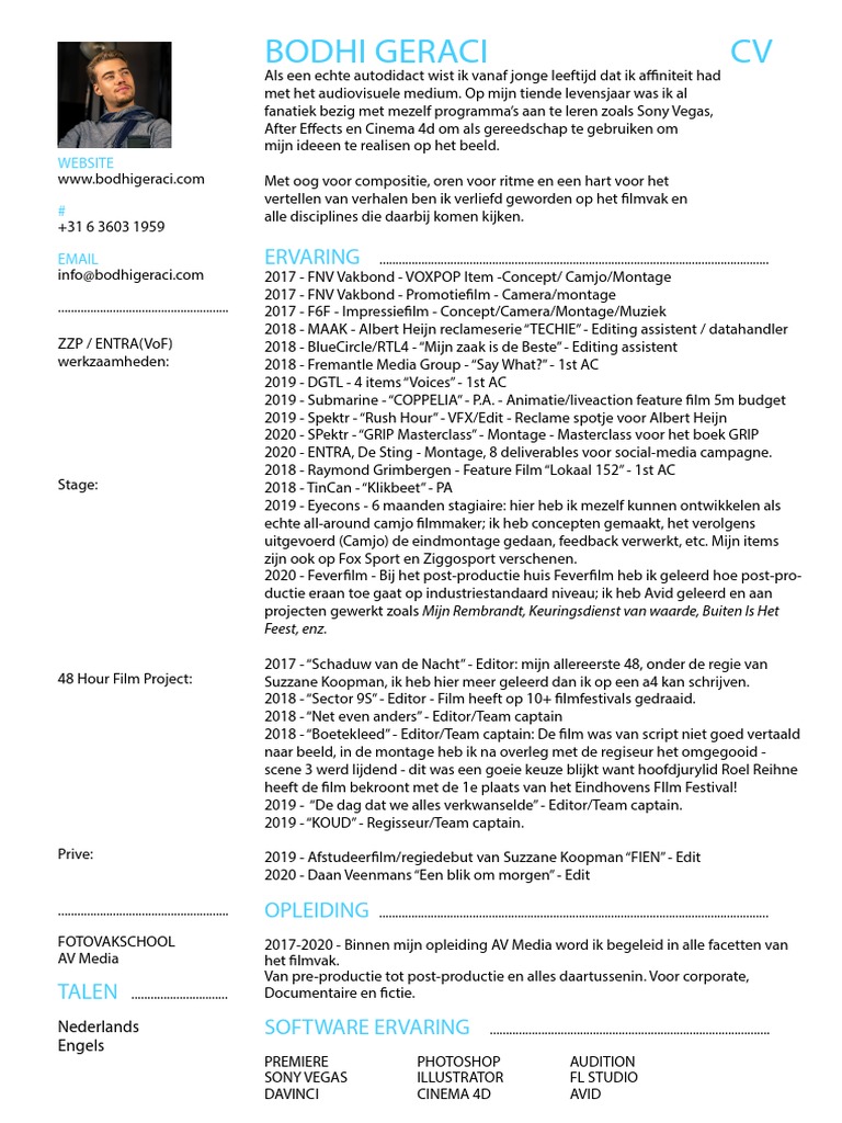 Bodhi Geraci CV PDF | PDF