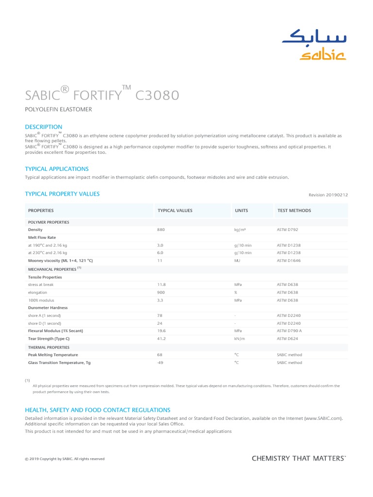 SABIC® FORTIFY™ - C3080 - Global - Technical - Data - Sheet PDF | PDF ...