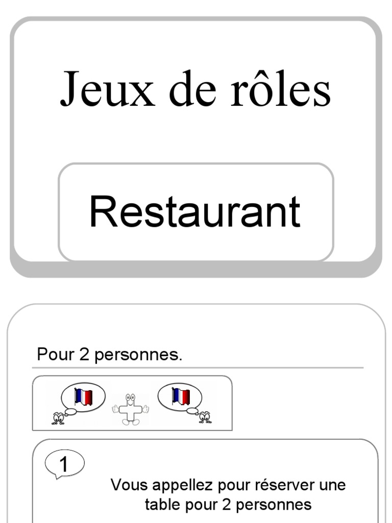 Au Restaurant Jeux de Roles - 23409 | PDF