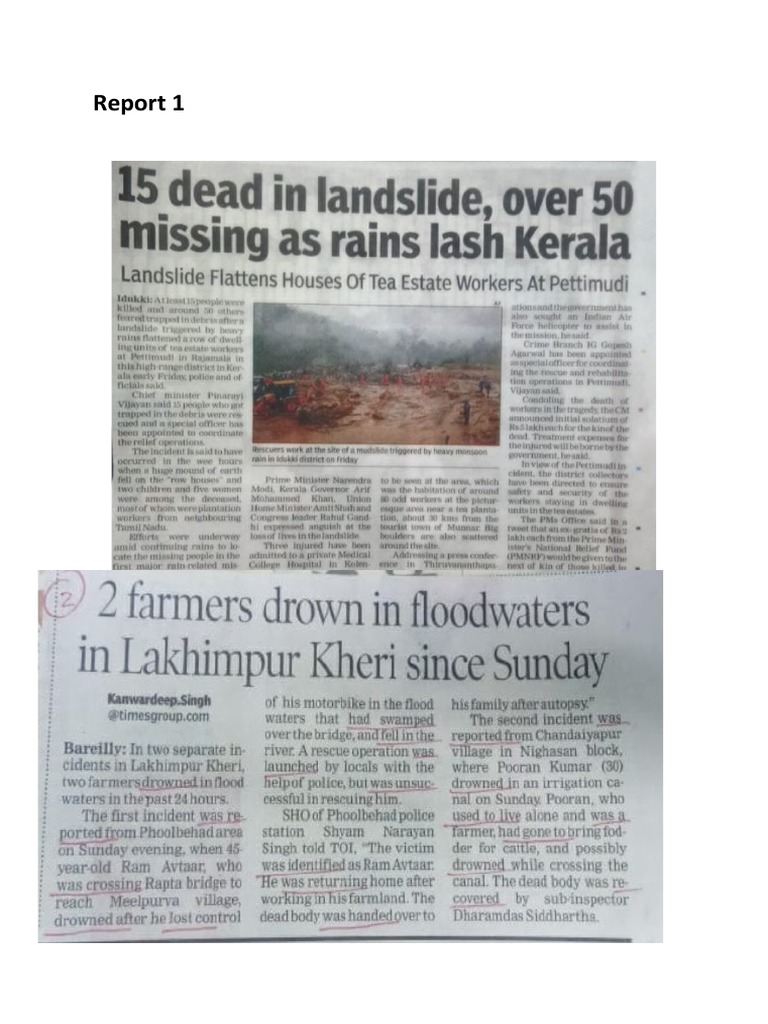 Newspaper Reports and Unseen Passage | PDF