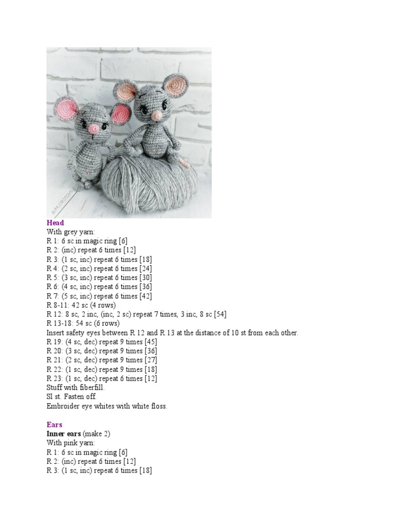 Patron Raton | PDF | Crochet | Figured Fabrics