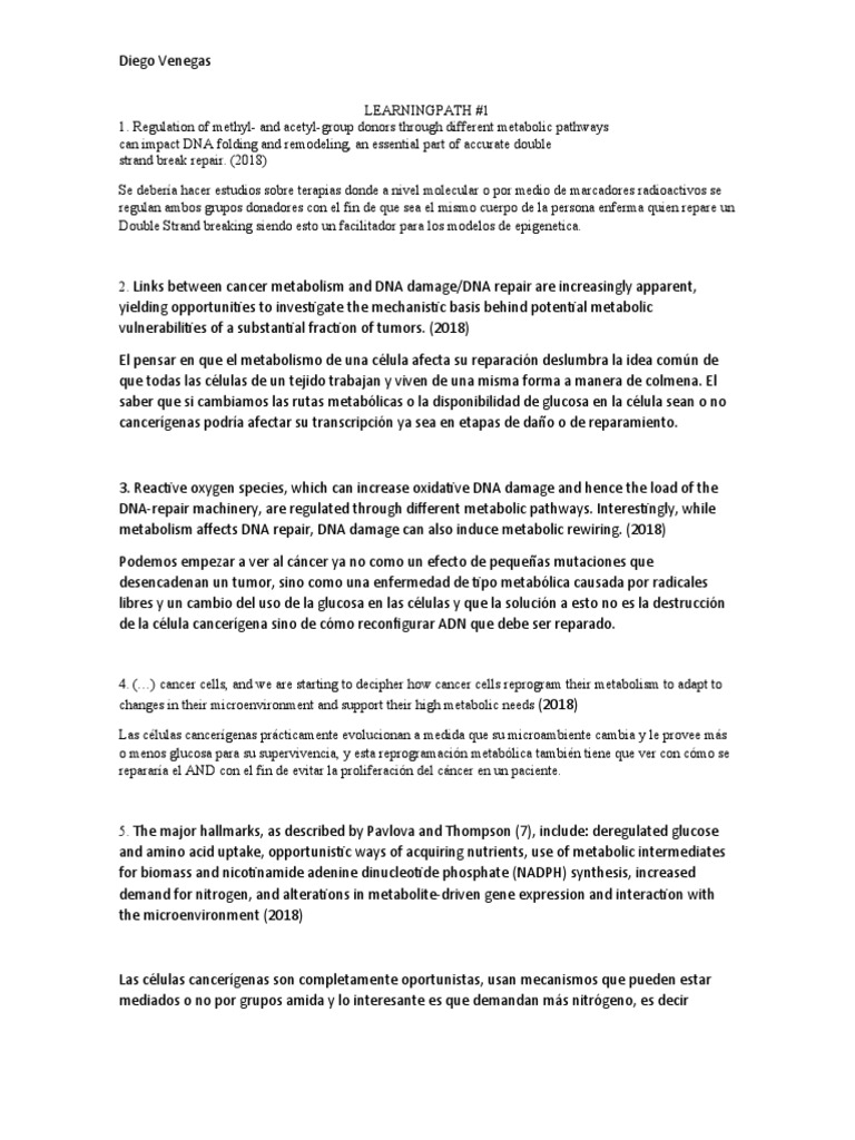 Learningpath 1 | PDF | Cáncer | Adn