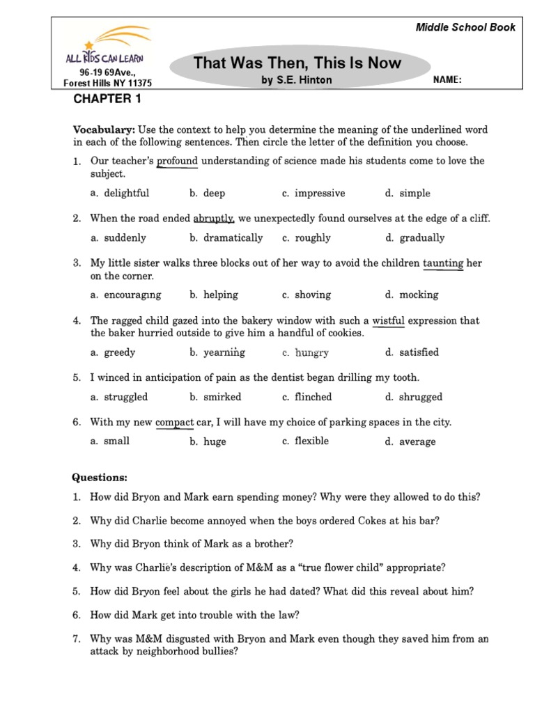 That Was Then This Is Now | PDF | Narration | Hippie