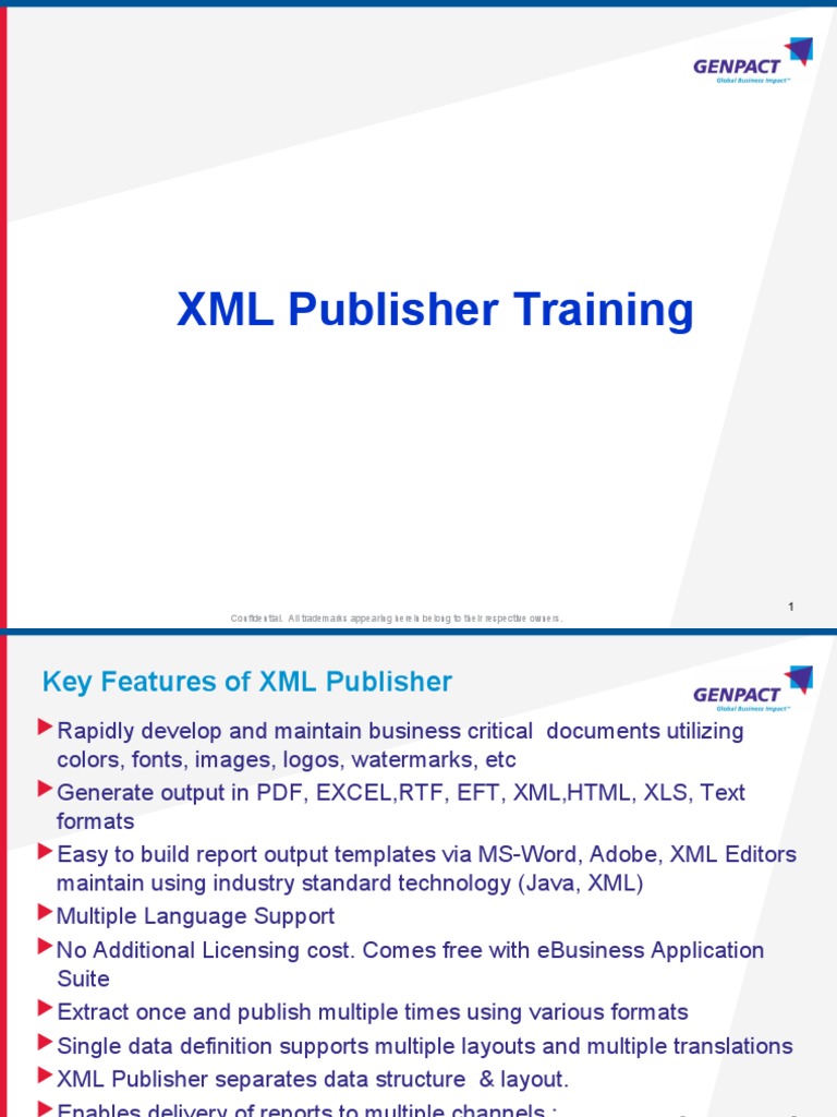 XML Publisher Training Guide | PDF | Chemical Compounds | Xml