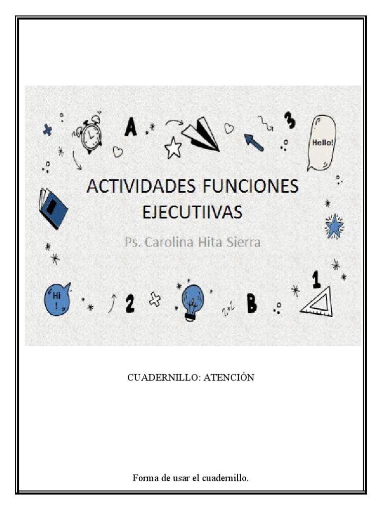 Cuadernillo Funciones Ejecutiva Atención | PDF | Ocio