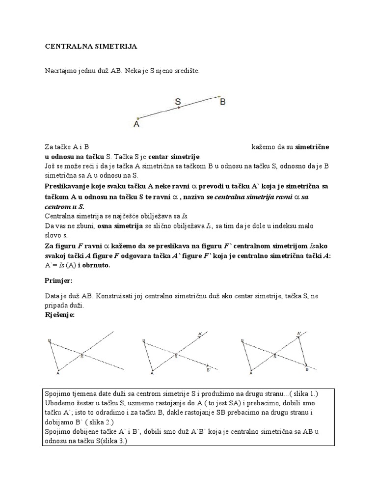 Centralna Simetrija | PDF