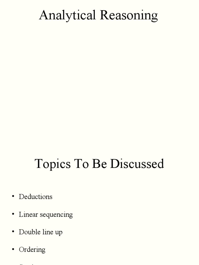 Analytical Reasoning | PDF | Deductive Reasoning