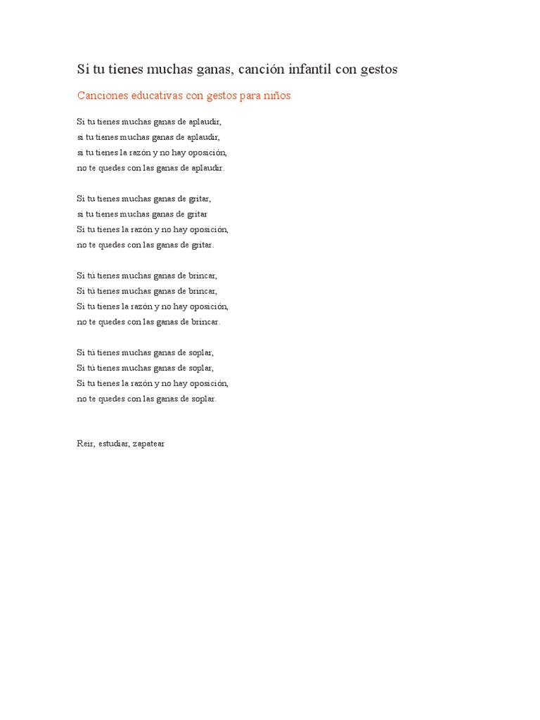 Si Tu Tienes Muchas Ganas | PDF | Artes del Lenguaje y Comunicación