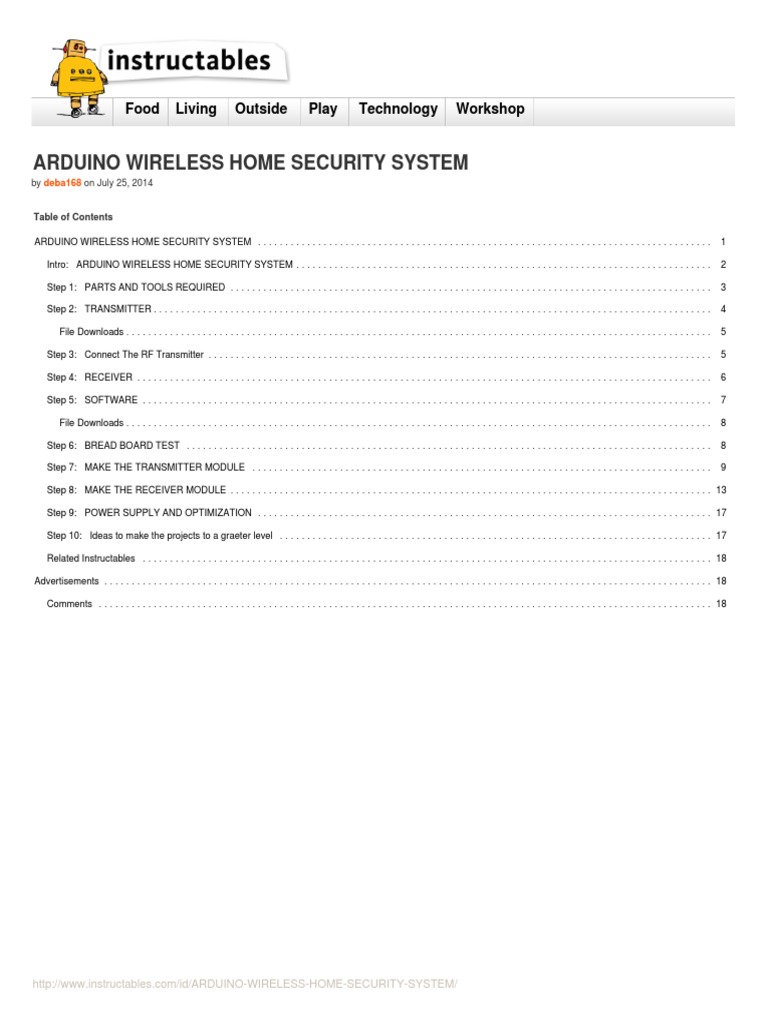Arduino Wireless Home Security System | PDF | Arduino | Security Alarm