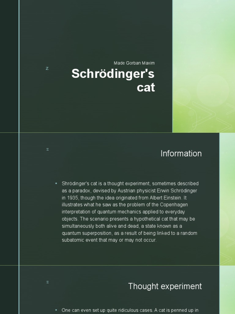 Schrödinger's Cat: Quantum Paradox Explained | PDF | Philosophy | Young ...